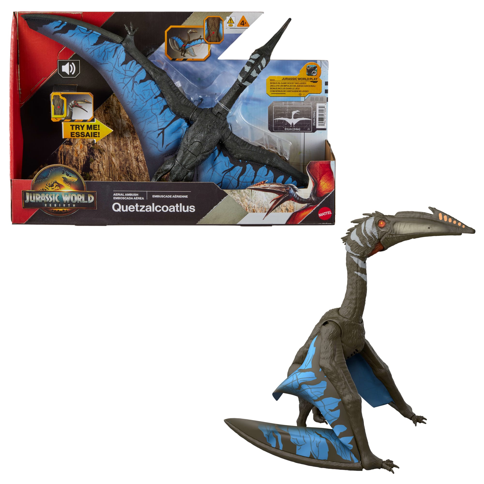 JURASSIC WORLD Quetzalcoatlus emboscada aérea | Mattel