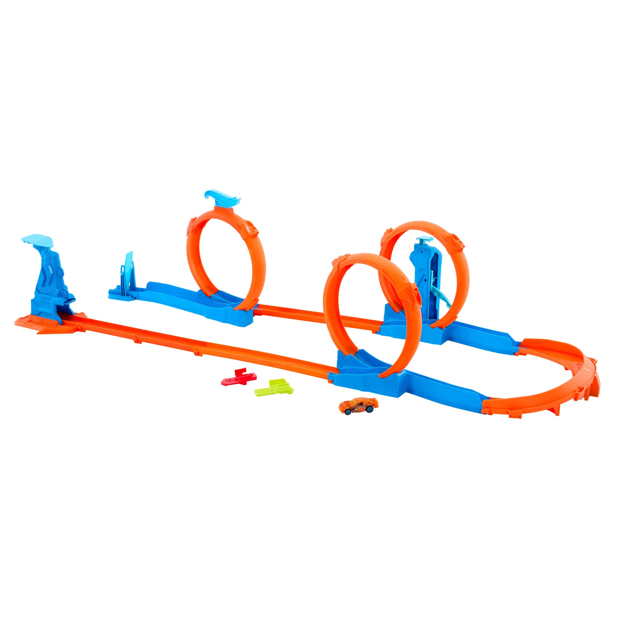 Hot Wheels Track Creator Dreifach-Looping-Pack und Spielzeugauto | Mattel