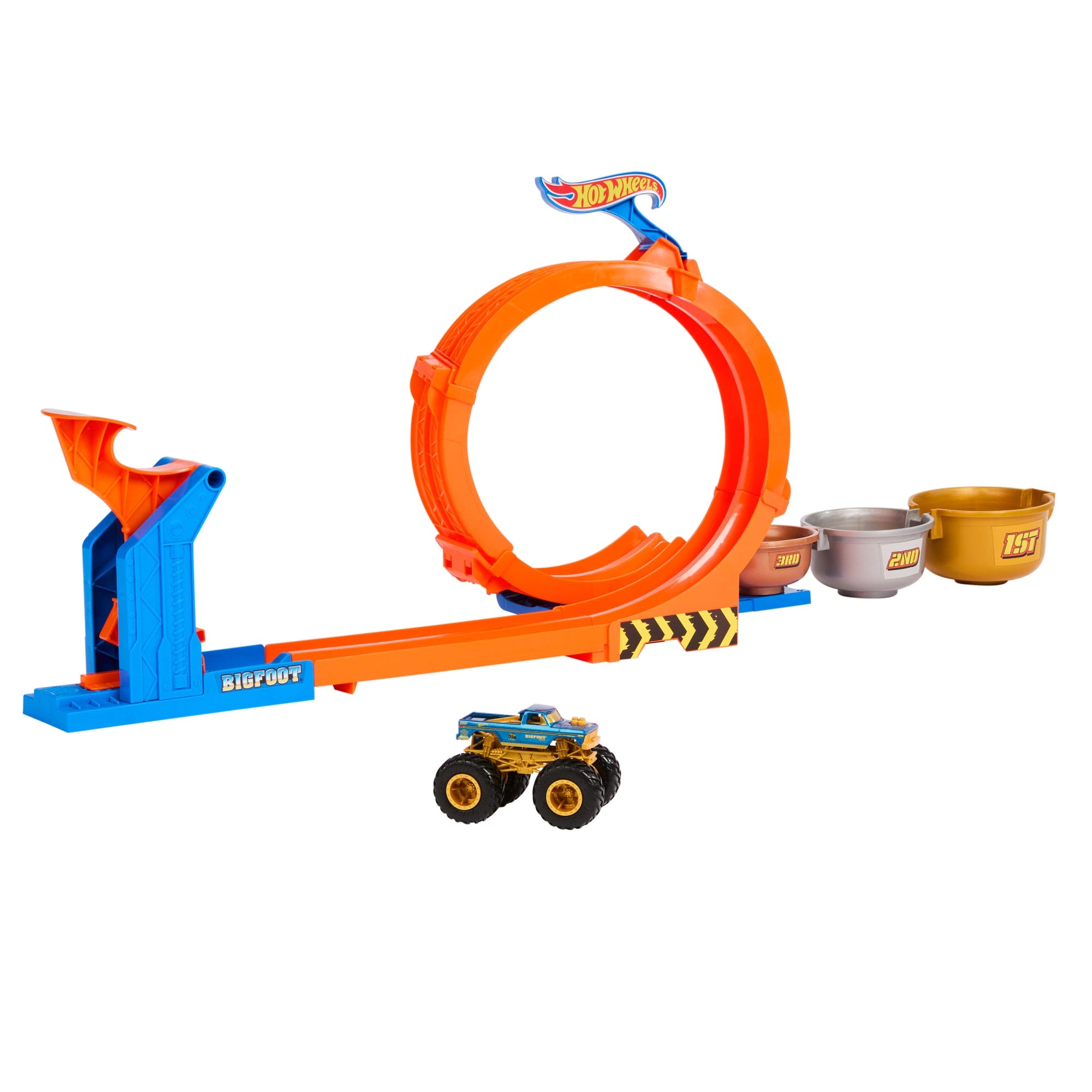 Hot Wheels Monster Trucks Loop & Flip Trophy Challenge-Spielset und Die ...