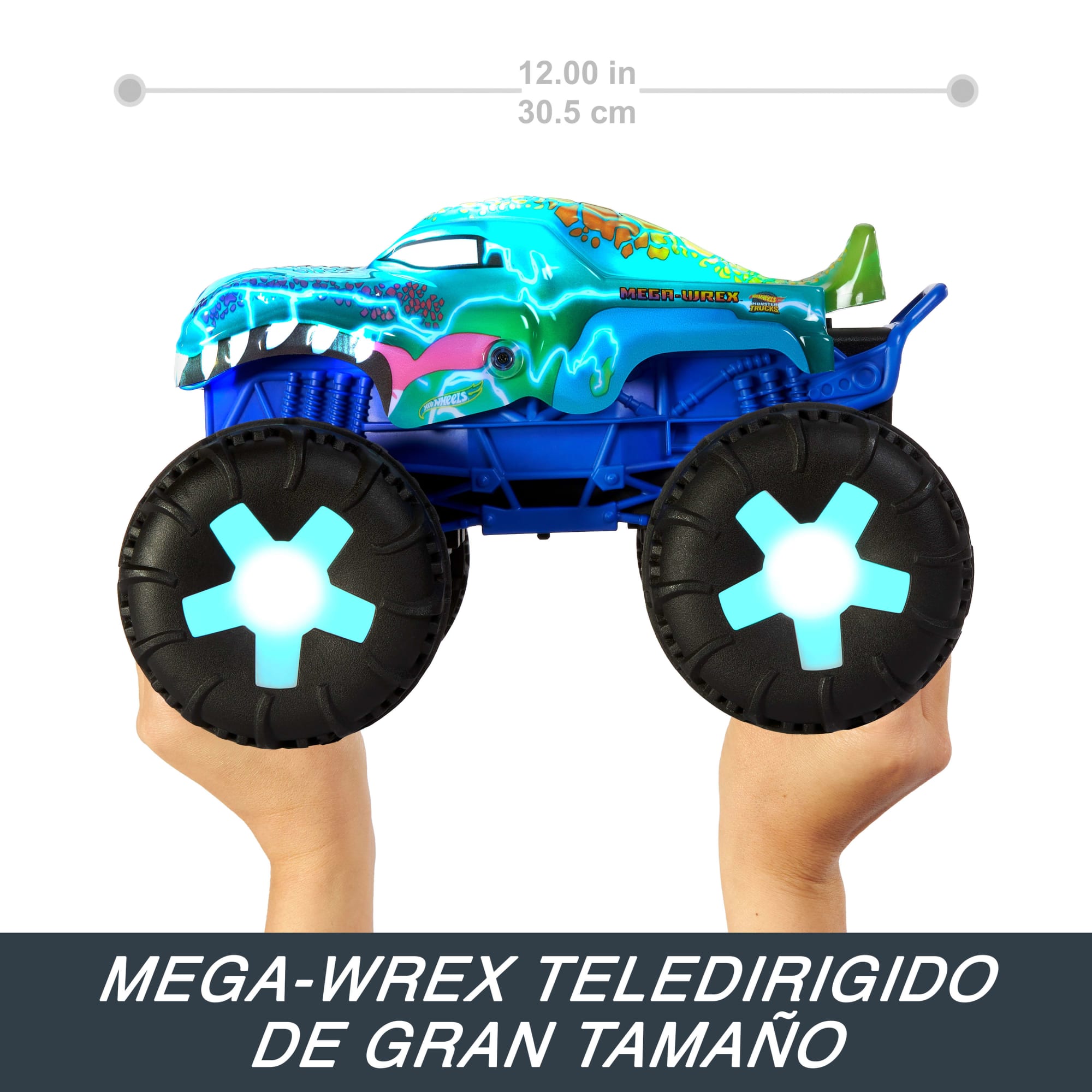 HOT WHEELS Monster Trucks, escala 1:15, HW MEGA-WREX ALIVE RC Vehículo ...