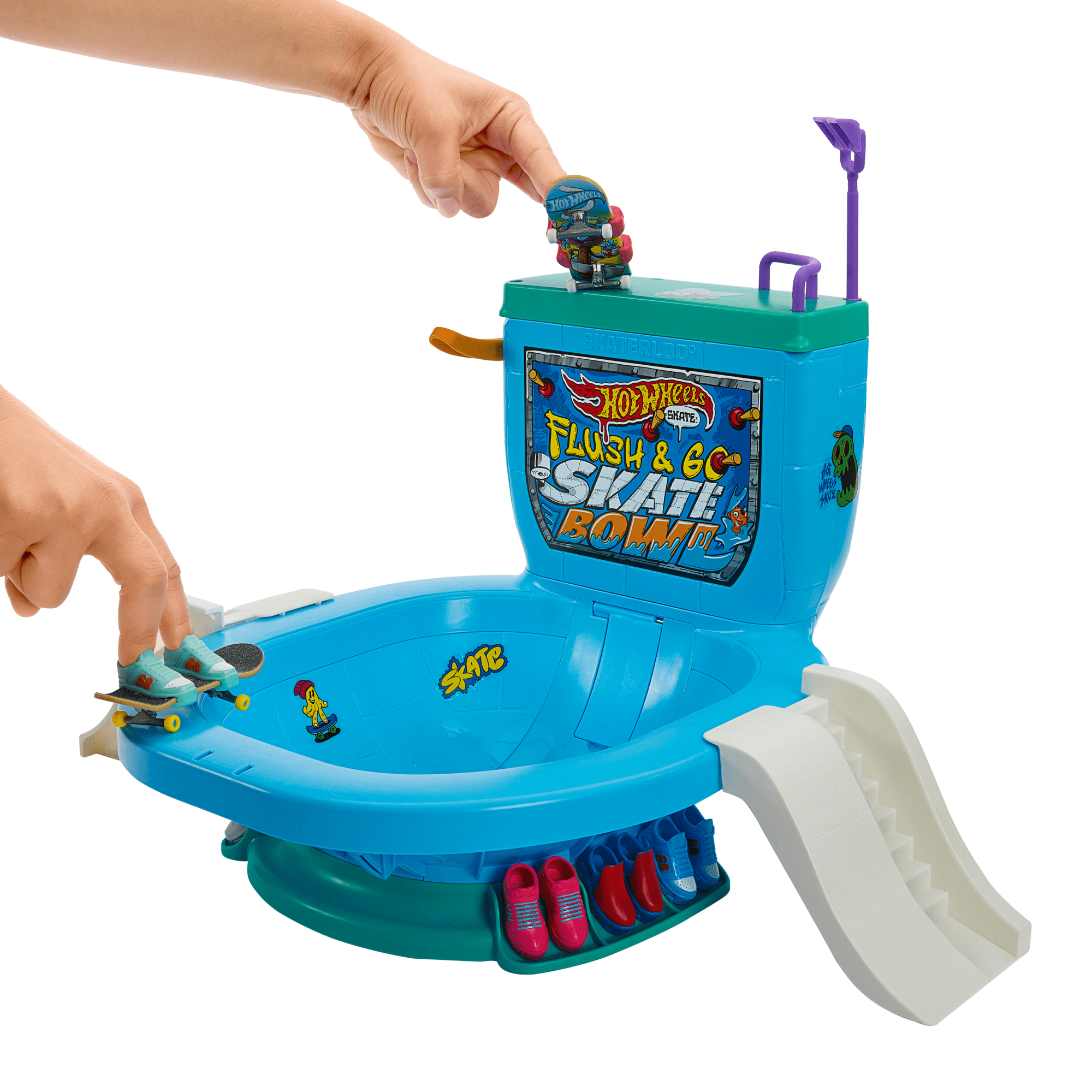 HOT WHEELS SKATE™ DOORSPOELEN EN GAAN SKATESET TOILETPOT | Mattel