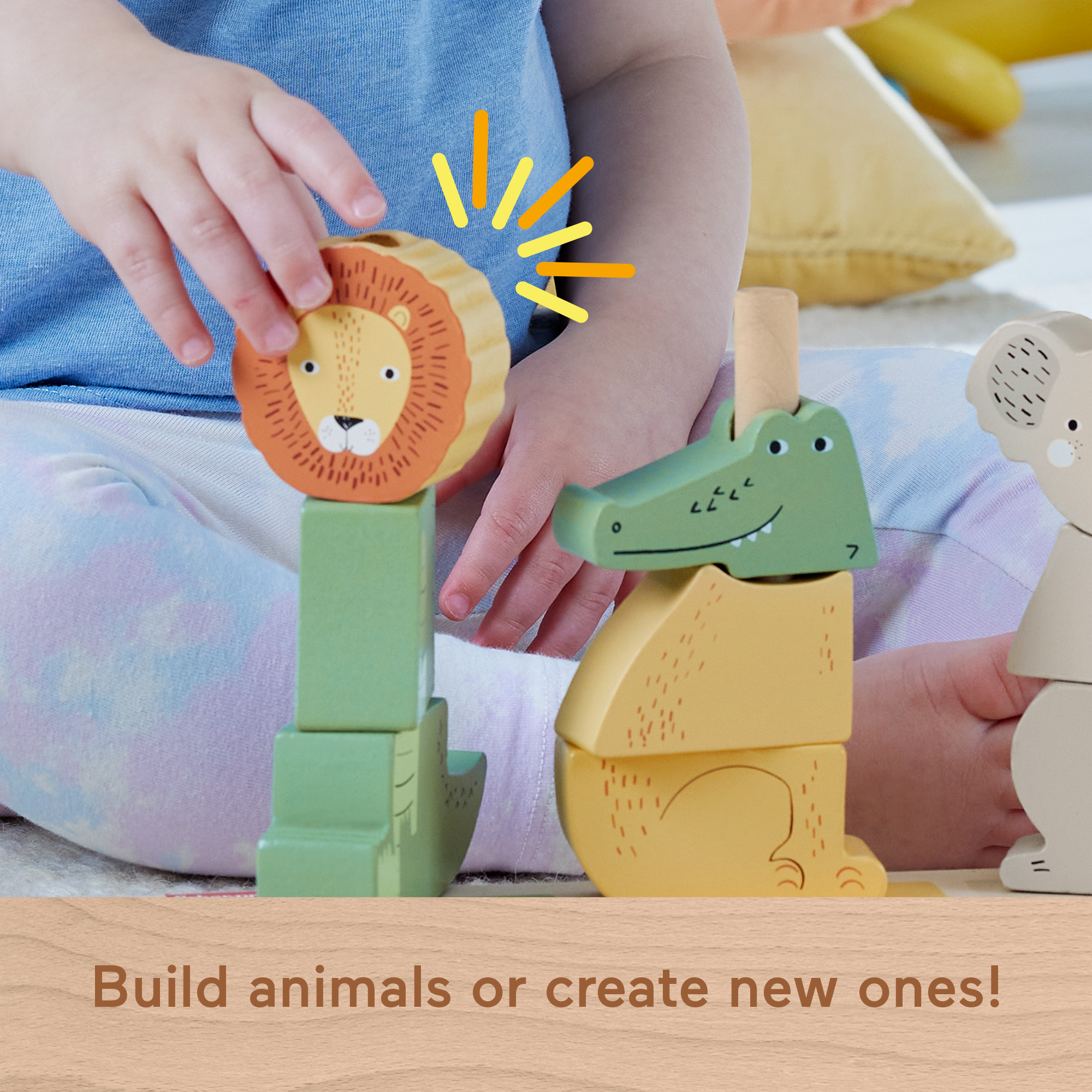 Fisher-Price® Wooden Stack & Sort Animals | Mattel
