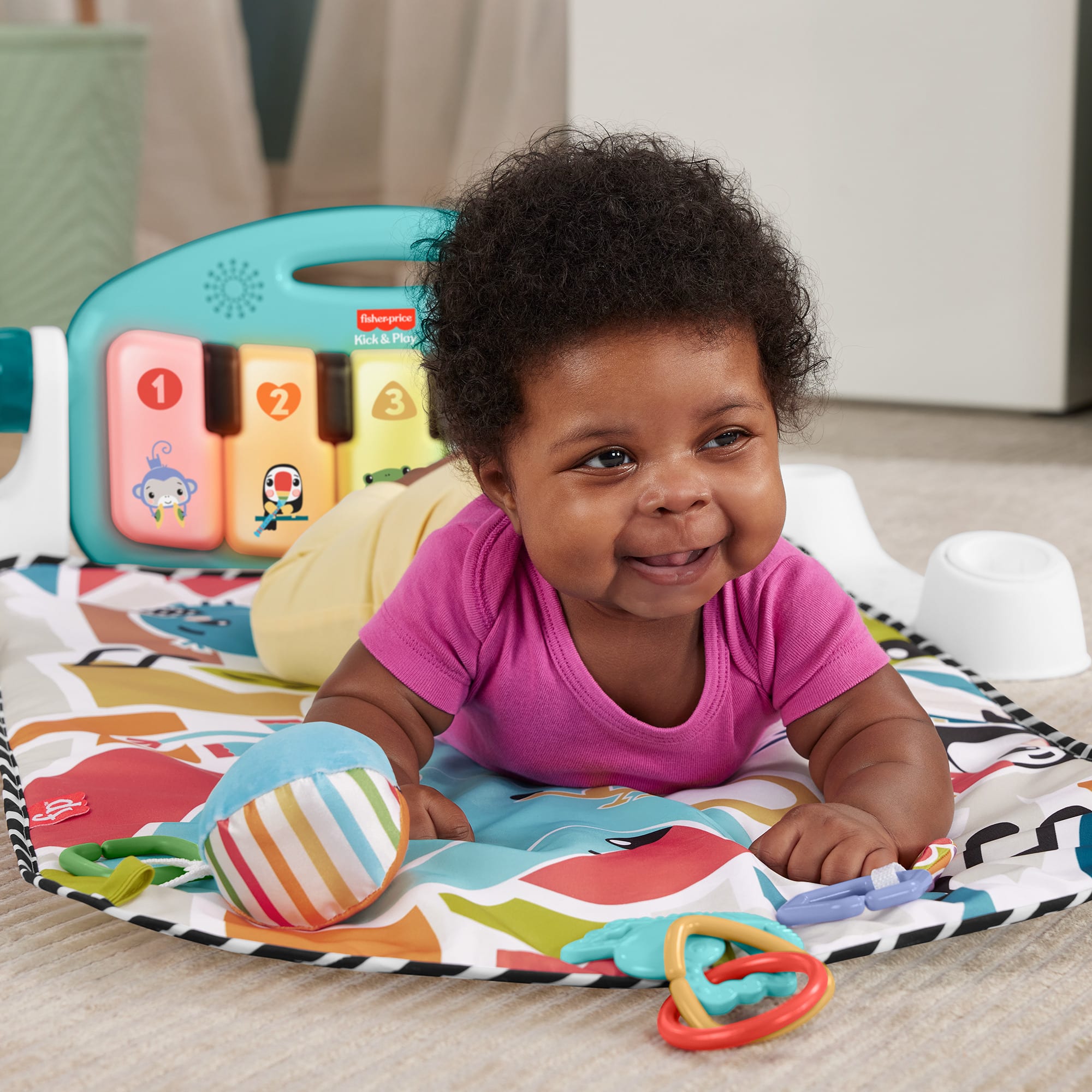 Fisher-Price® Neşeli Hayvanlar™ Piyanolu Jimnastik Merkezi | Mattel