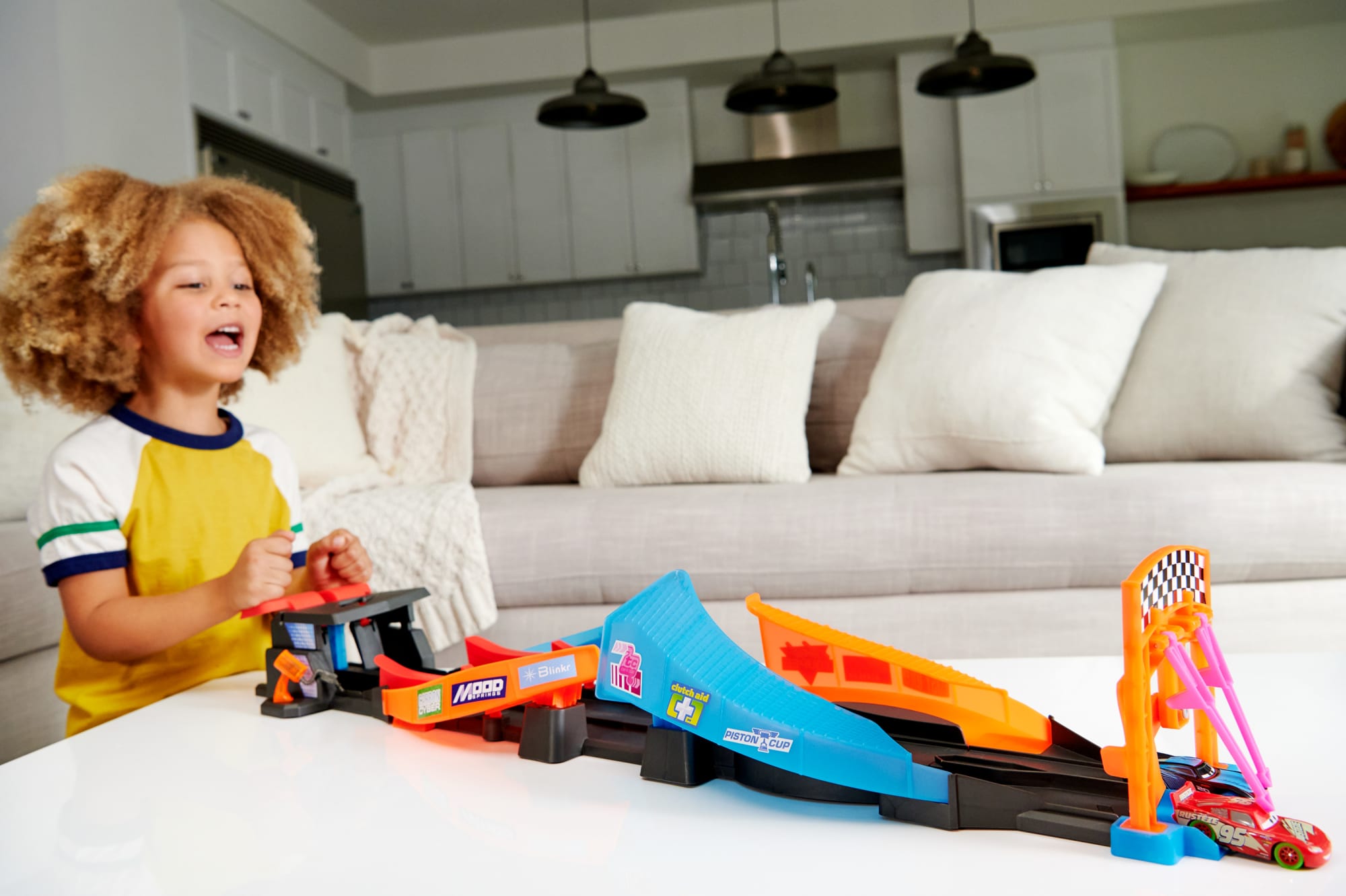 Disney And Pixar Cars Glow Racers Launch & Criss-Cross Glow Race ...