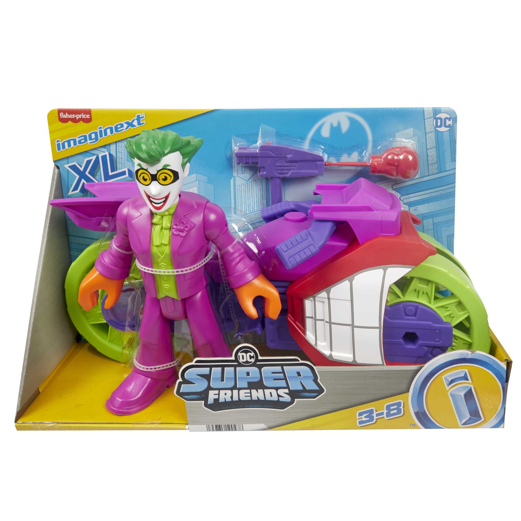 Imaginext Dc Super Friends The Joker Xl & Laff Cycle | HTH41 | MATTEL