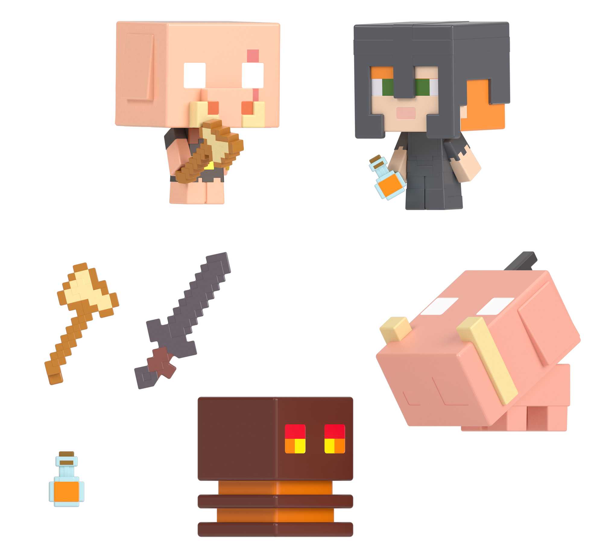 Minecraft Nether Fire Battle Story Pack Figures | MATTEL