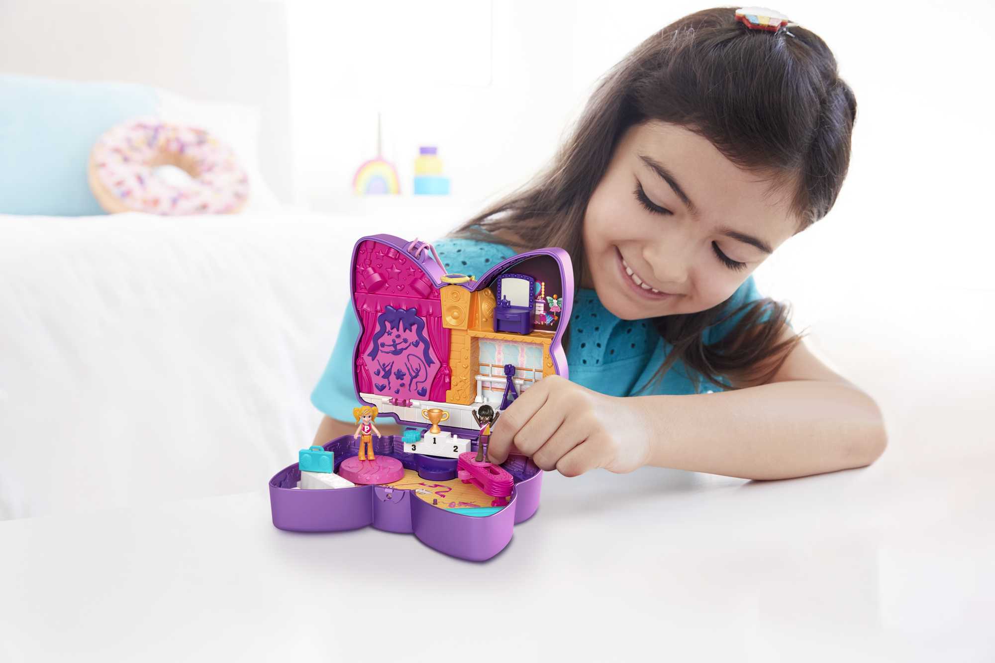 Polly Pocket Sparkle Stage Bow Compact | HCG17 | MATTEL