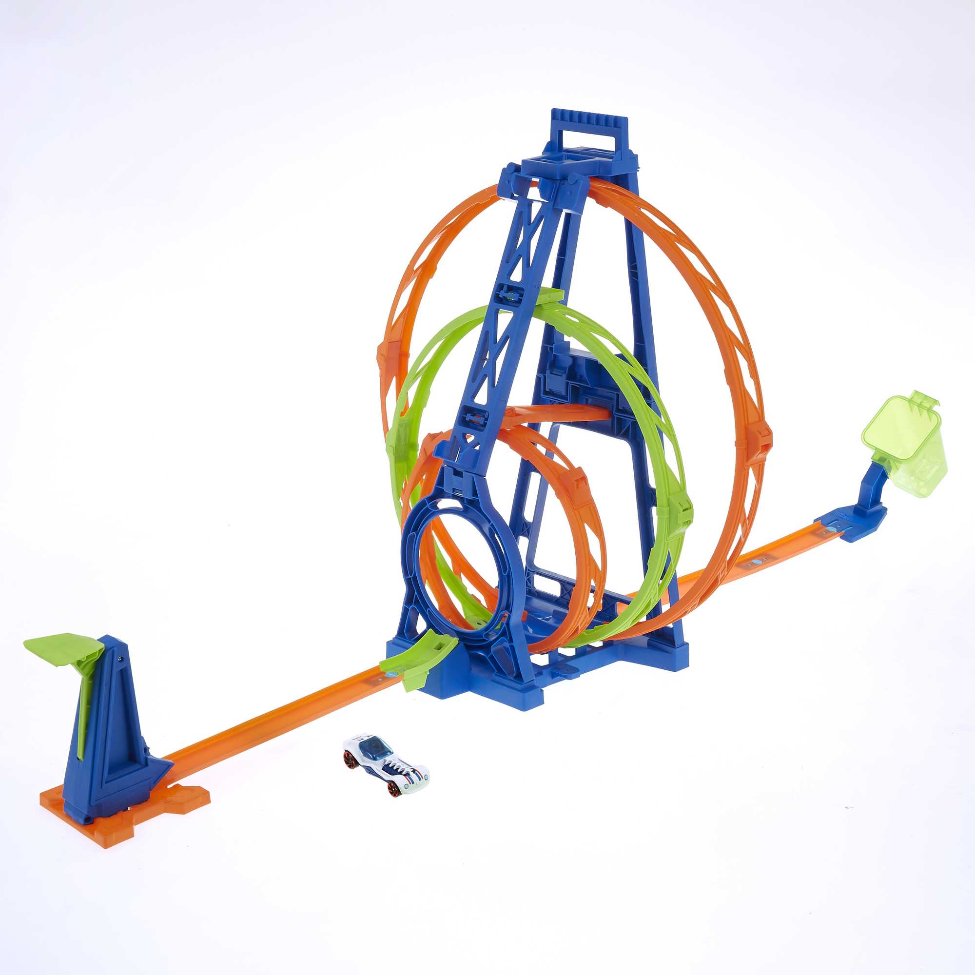 Hot Wheels Track with 1 Hot Wheels Car, Triple Loop Kit Track Set, Slam ...