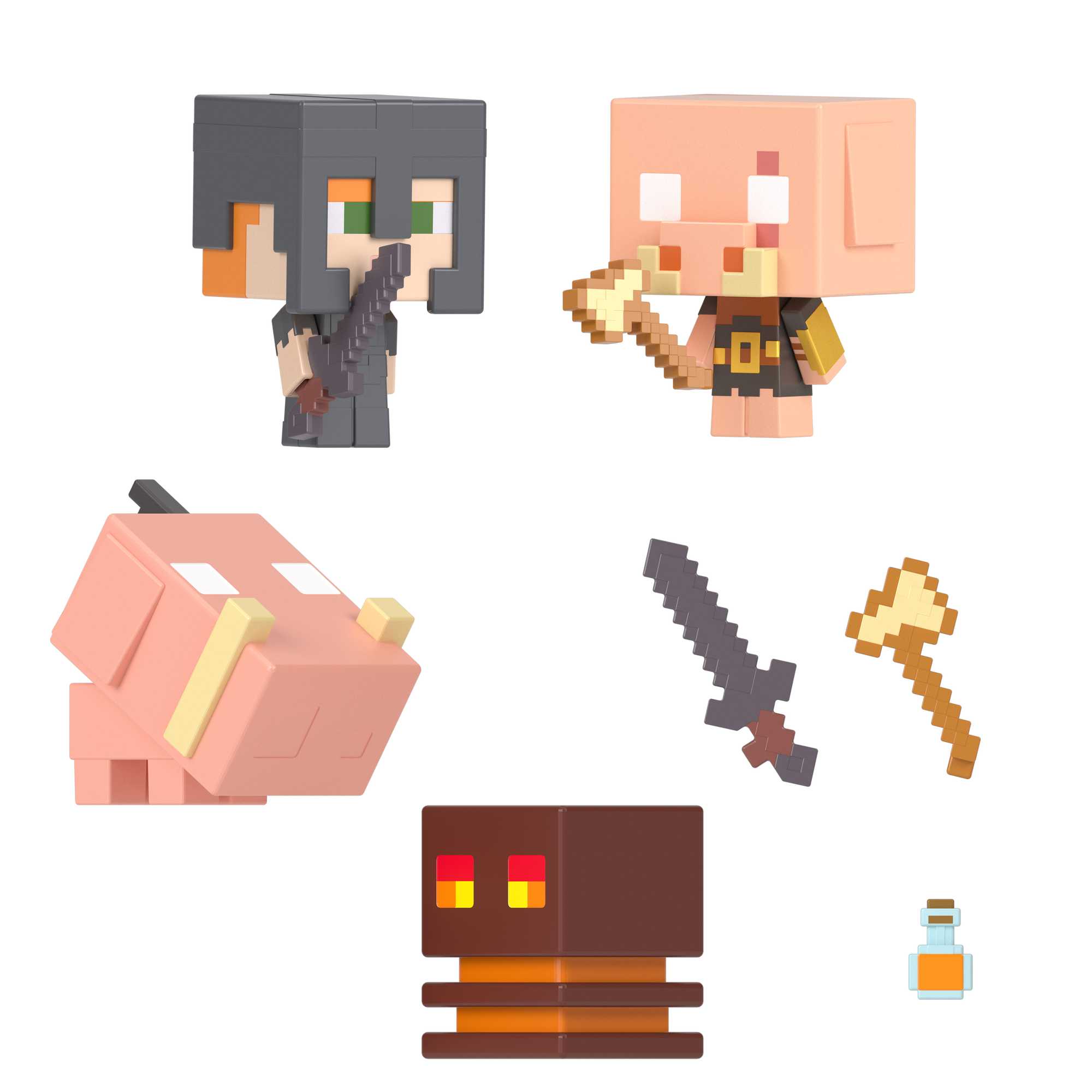 Minecraft Nether Fire Battle Story Pack Figures | MATTEL